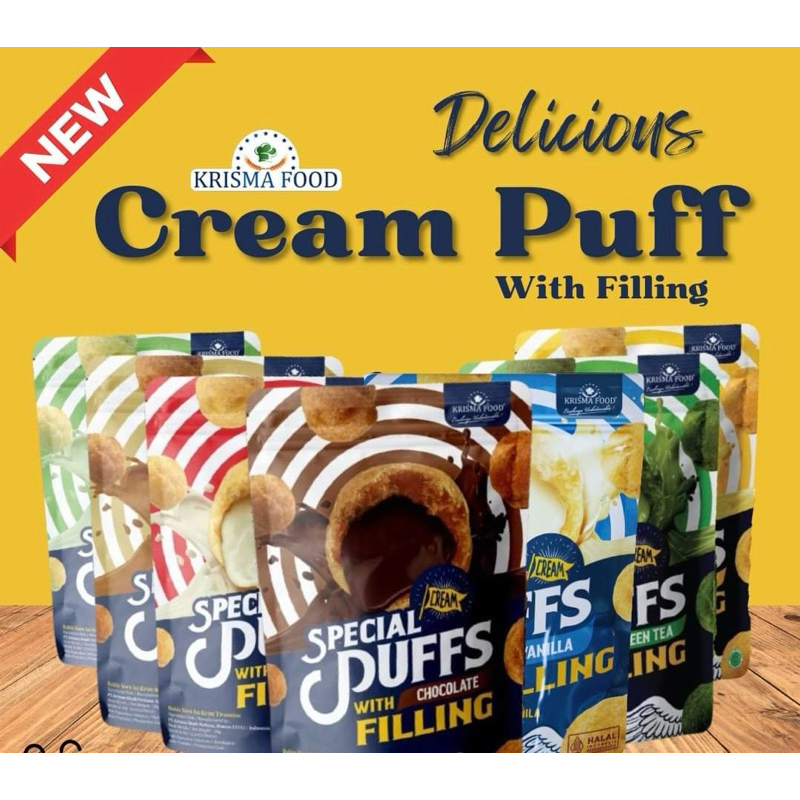 [HALAL] Special Puffs with Filling Choc/Coffee/Cheese/Vanilla/Green Tea ...