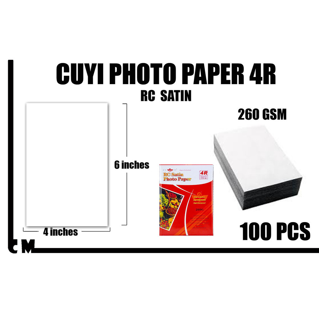 4r cuyi RC Satin 260gsm Photo Paper (100 Sheets) | Shopee Malaysia