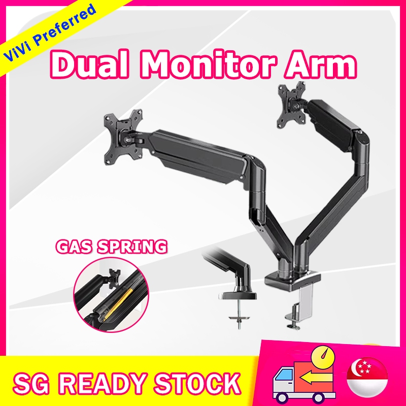 [SG Seller] Dual Monitor Arm Gas Spring Dual Monitor Stand | Shopee ...