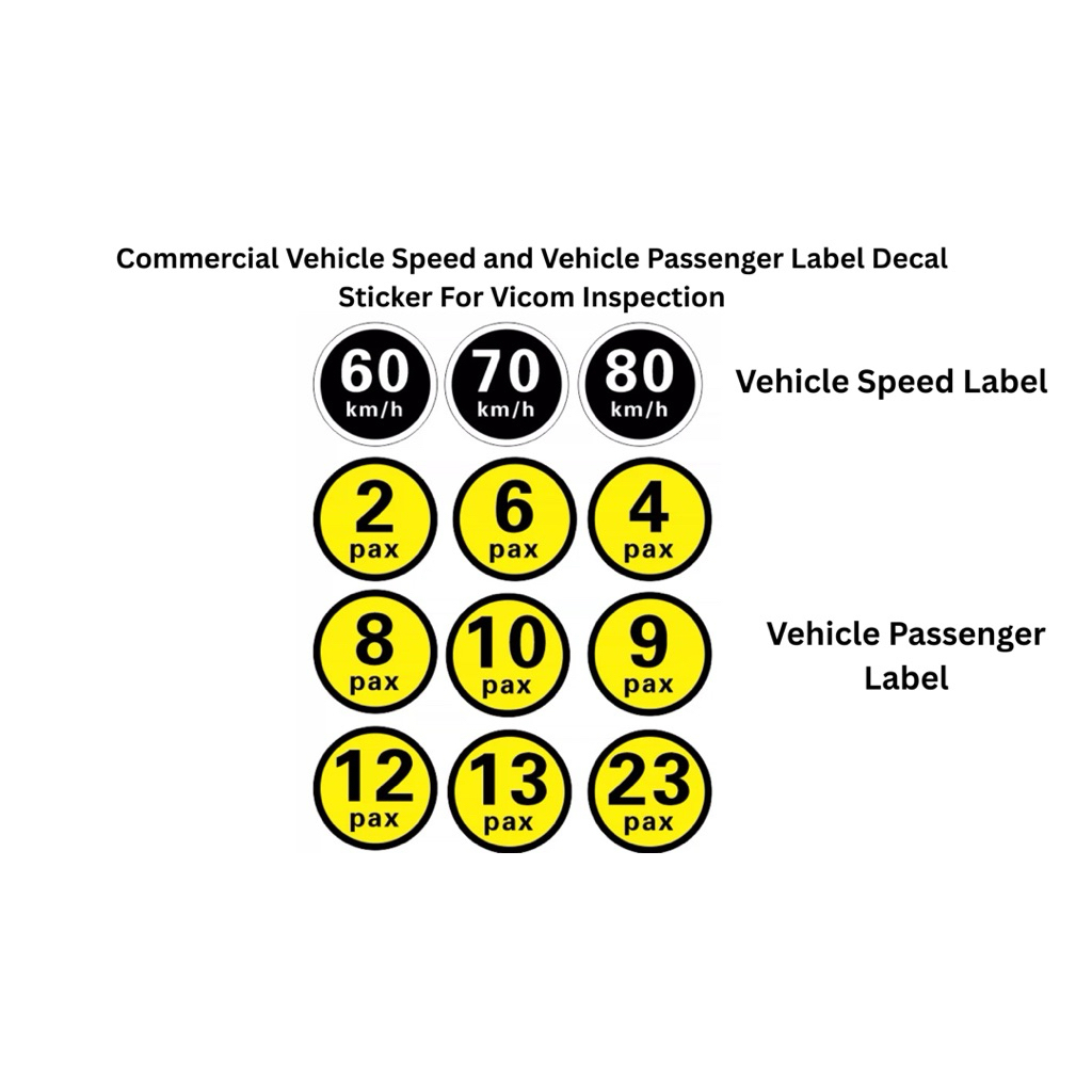 ( SG Seller) Decals for Speed Limits and Passengers on Commercial ...
