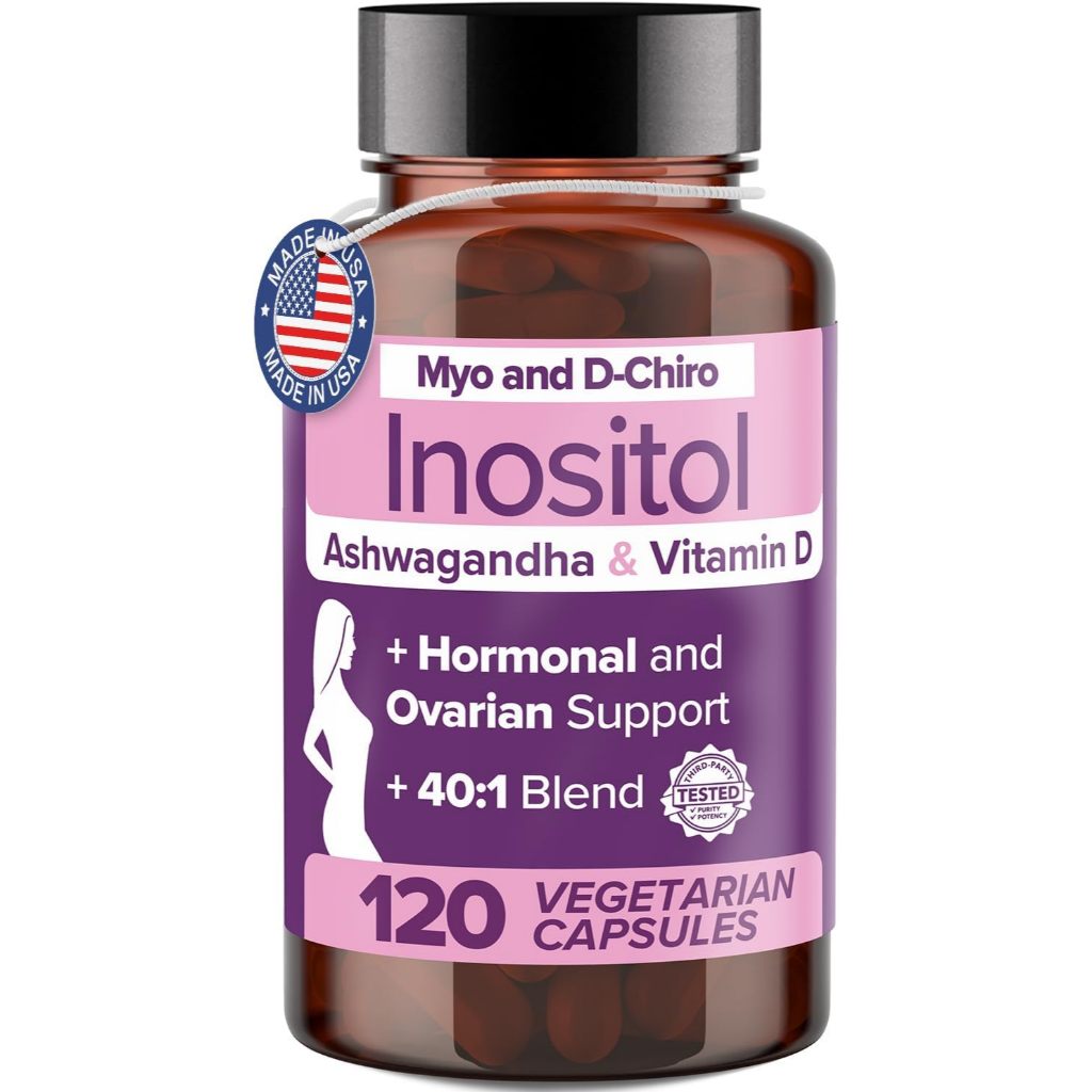 Myo-Inositol & D-Chiro Inositol 120 Vegetarian Capsules 40:1 Blend ...