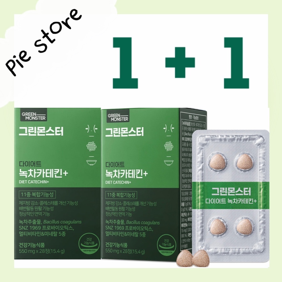 [1+1] GreenMonster Green Tea Catechin 28 tablets / Korean diet body fat ...