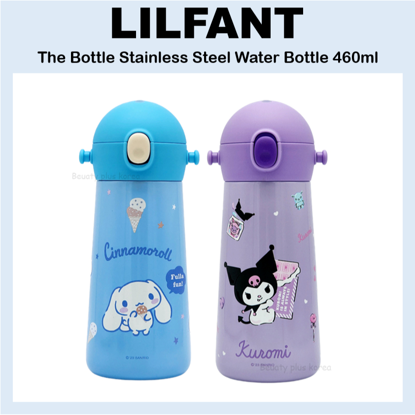 [Lilfant] The Bottle One Touch Stainless Steel Water Bottle 460ml (Cinnamoroll / Kuromi ...
