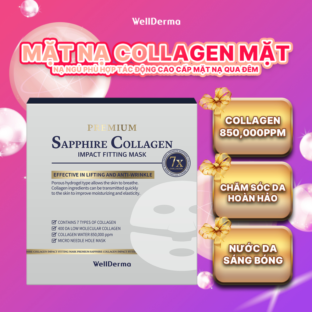[Official Mall]WELLDERMA Collagen Face Mask Premium Impact Fitting ...