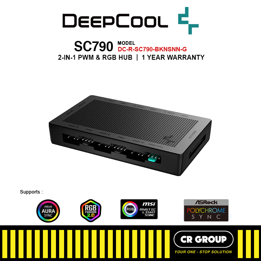 Deepcool SC790, 1 to 6 ARGB + PWM Fan Hub (Magnetic Mounting) (1 Yr ...