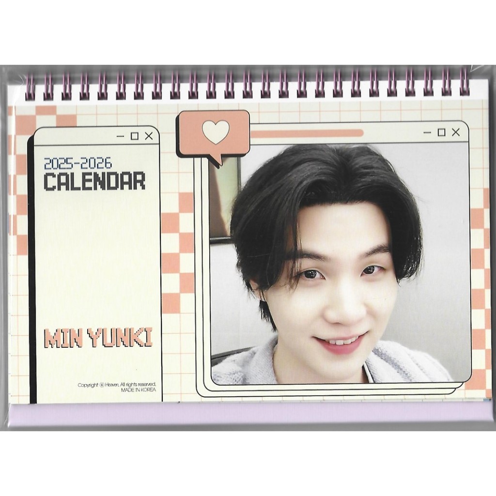 BTS Suga Photo Calendar 2025 & 2026 K-POP 2024.07 | Shopee Malaysia