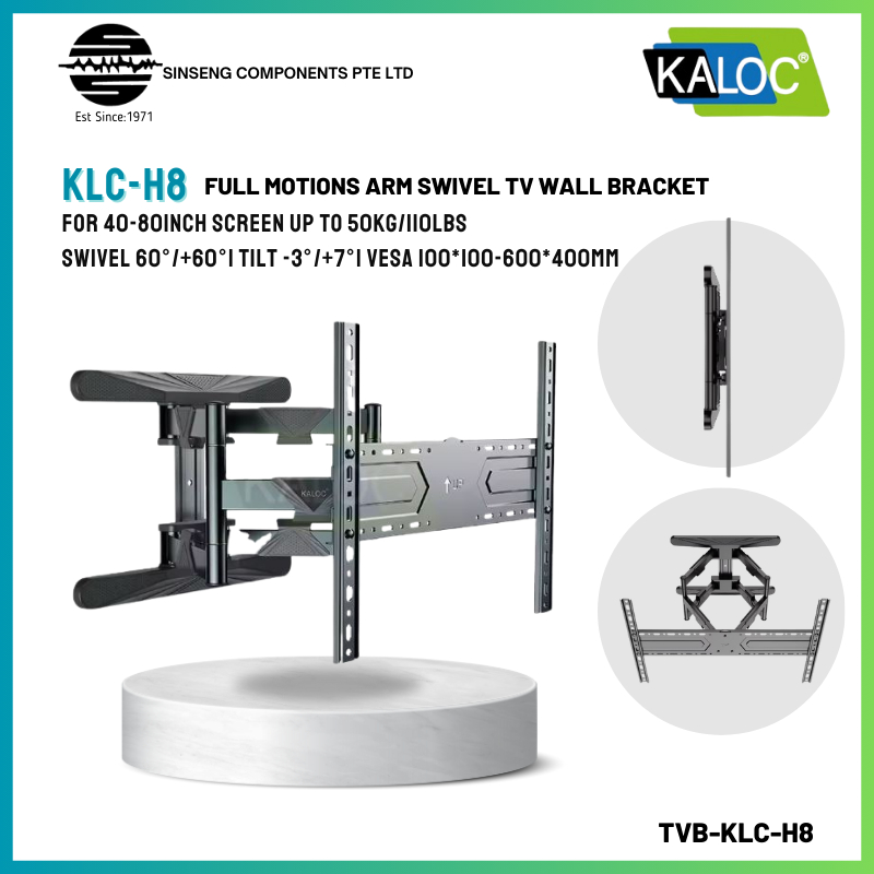 KALOC H8 40-80 inch Long Extension Arm Swivel TV Wall Bracket (Load:50KG) [MODEL:TVB-KLC-H8 ...