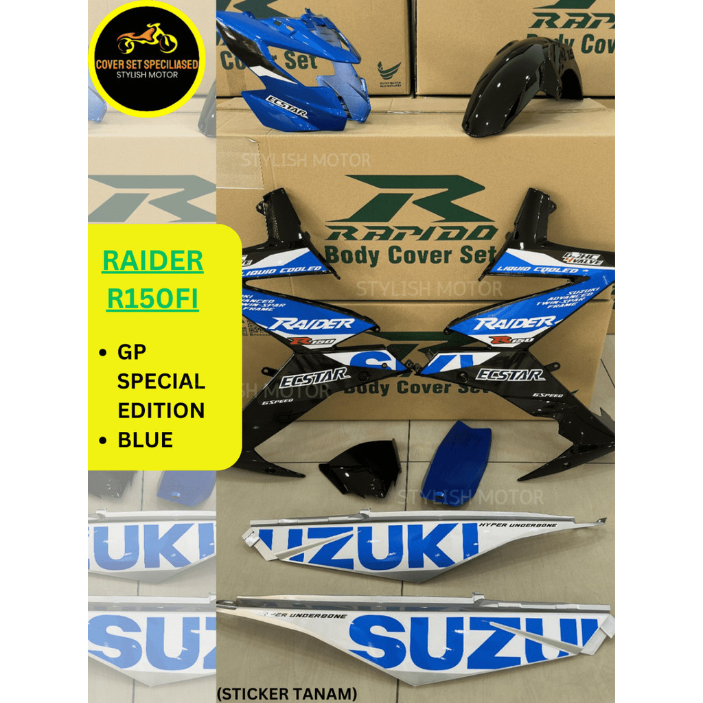 RAPIDO Cover Set SUZUKI Raider R150fi GP Special Edition Blue Body ...