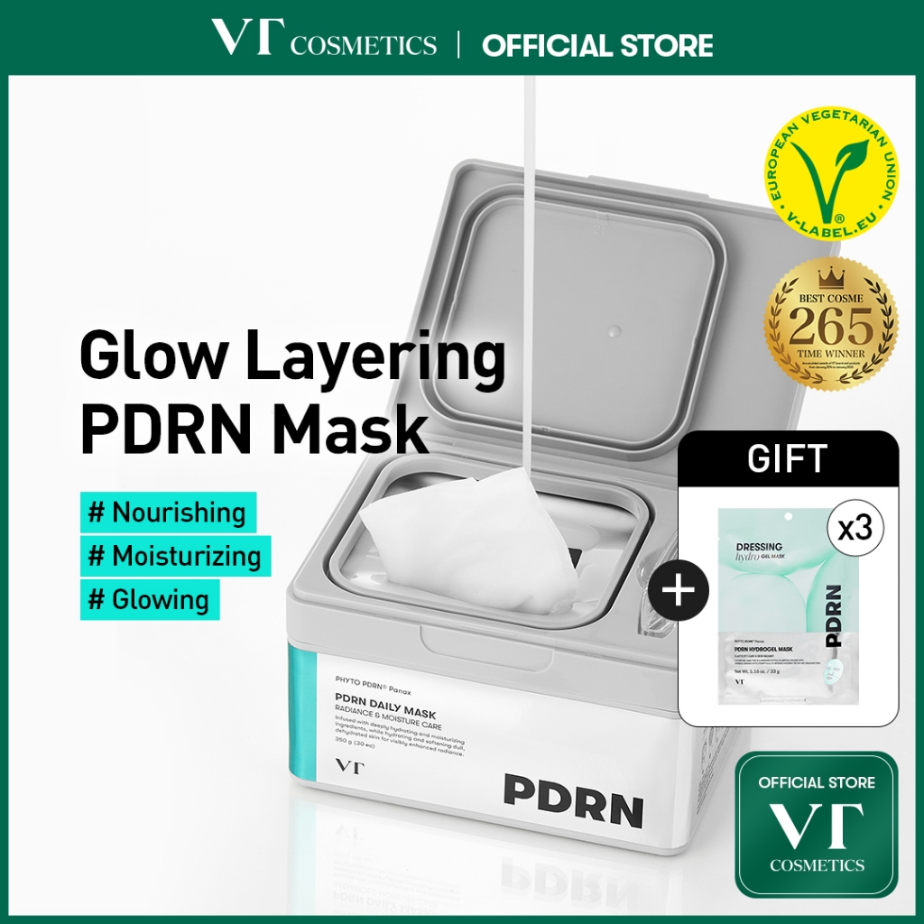 [VT] PDRN Daily Mask 30pcs Plant-based vegan PDRN, Radiance Care ...