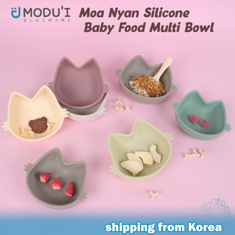 Modu'I Blue Mama Moa Nyan Silicone Baby Food Multi Bowl / MODUI ...