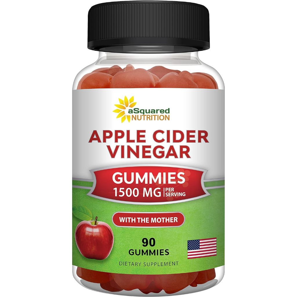 aSquared Nutrition Apple Cider Vinegar 90 Gummies - 1500mg with The ...