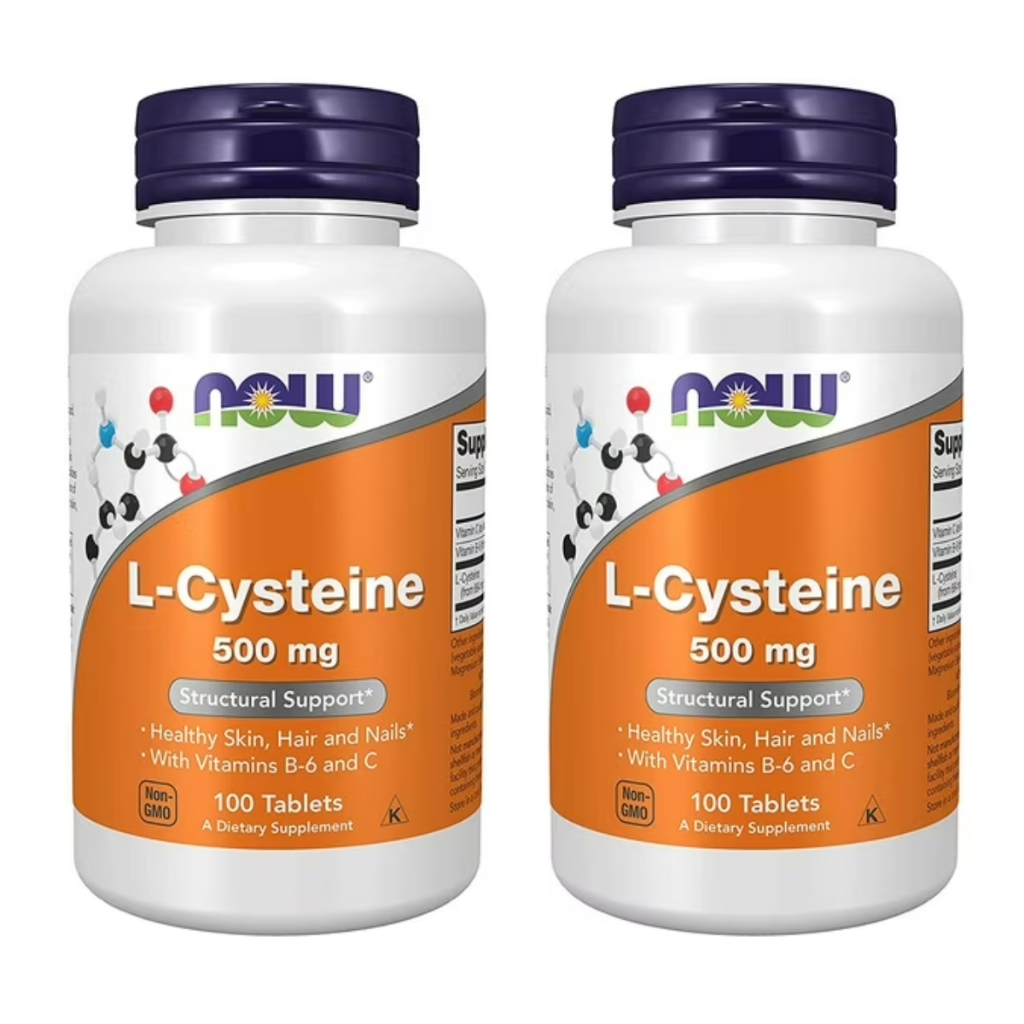 NOW Foods L-Cysteine 500 mg, 100 Tablets Healthy Skin Hair Nails with ...