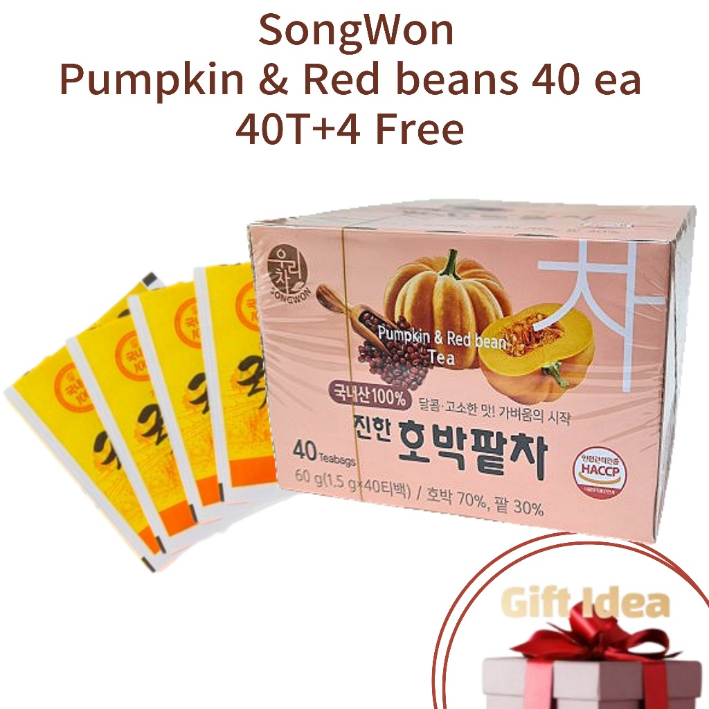 Songwon Korea Tea Pumpkin Red beans Tea 40ea + 4ea / Korean Tea ...