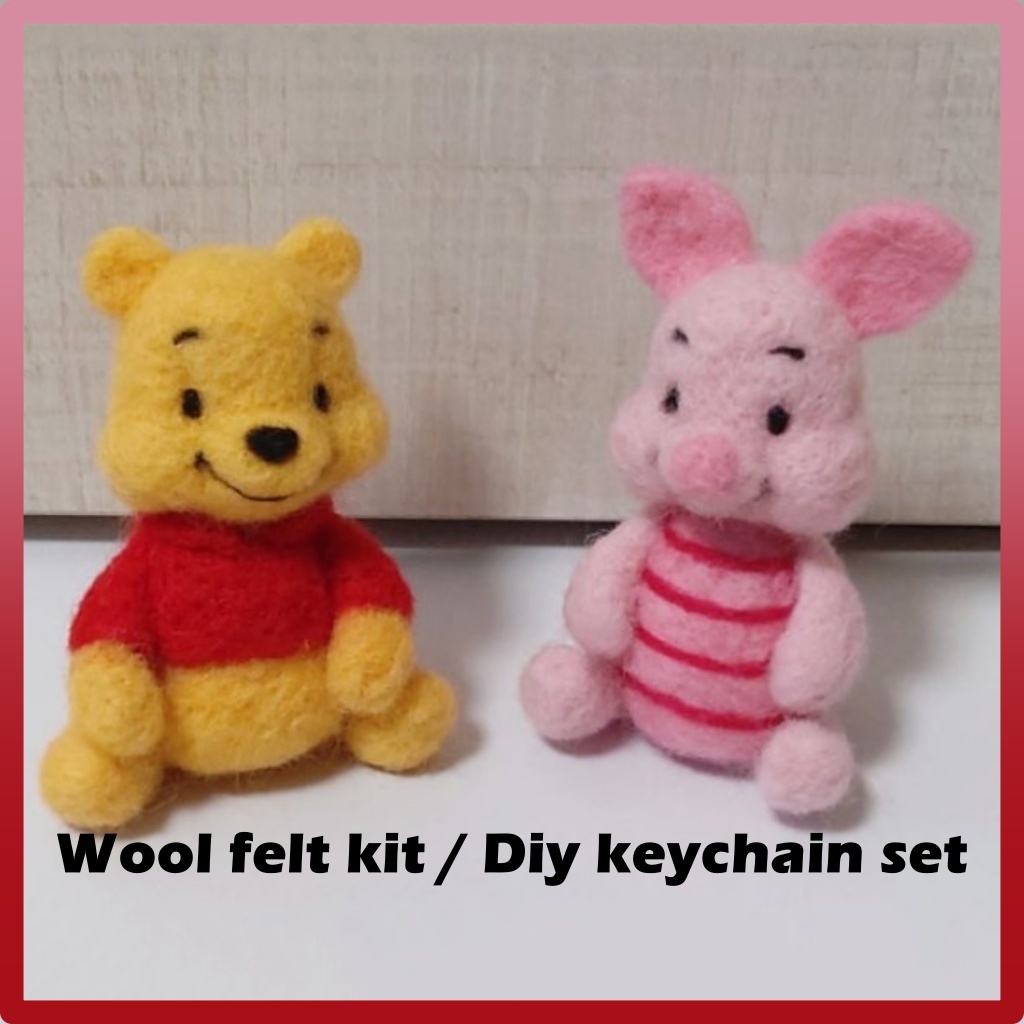 Winnie the pooh Needle Felting Kit Craft Kit Wool Felt Kit Keychain Diy ...