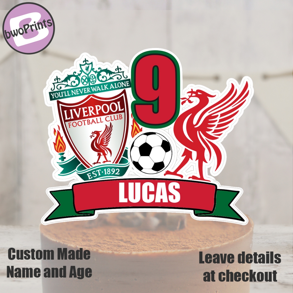 Liverpool Football Club Cake Topper Birthday Party Banner Cupcake ...