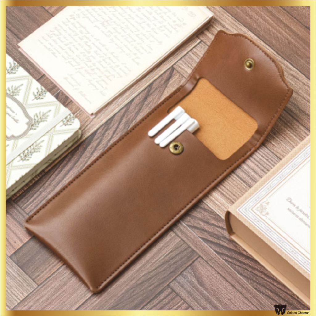 Daiso Korea Vintage Leather-Look Flat Pen Case | Shopee Malaysia