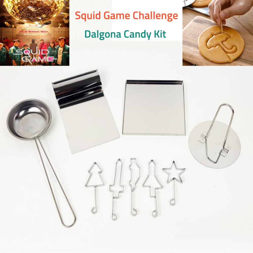 Netflix Squid Game Challenge Dalgona Candy Kit 9 type Set Christmas New ...