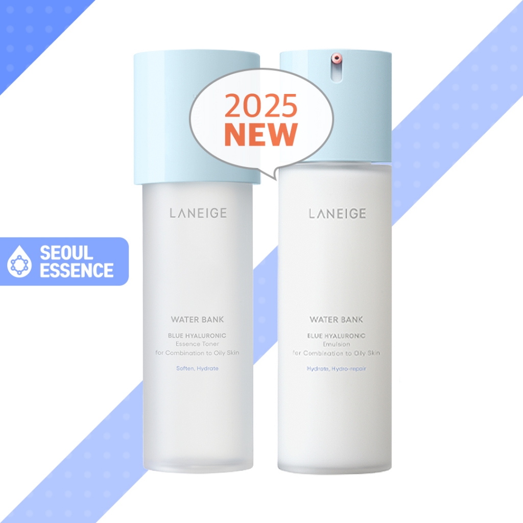 LANEIGE Water Bank Blue Hyaluronic Essence Toner, Emulsion, Basic Duo ...