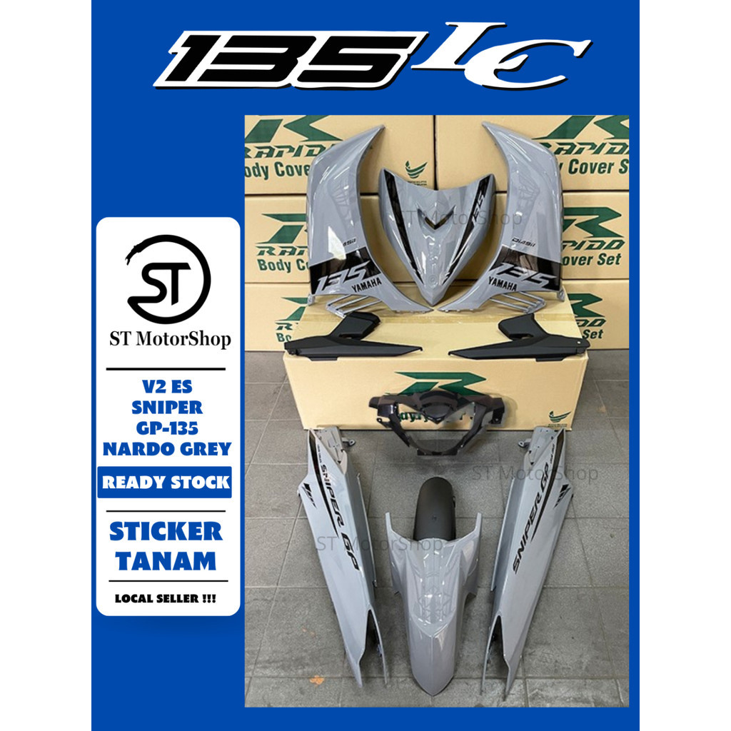 YAMAHA LC-135 LC135 V2 ES SNIPER GP-135 NARDO GREY COVER SET (STICKER ...