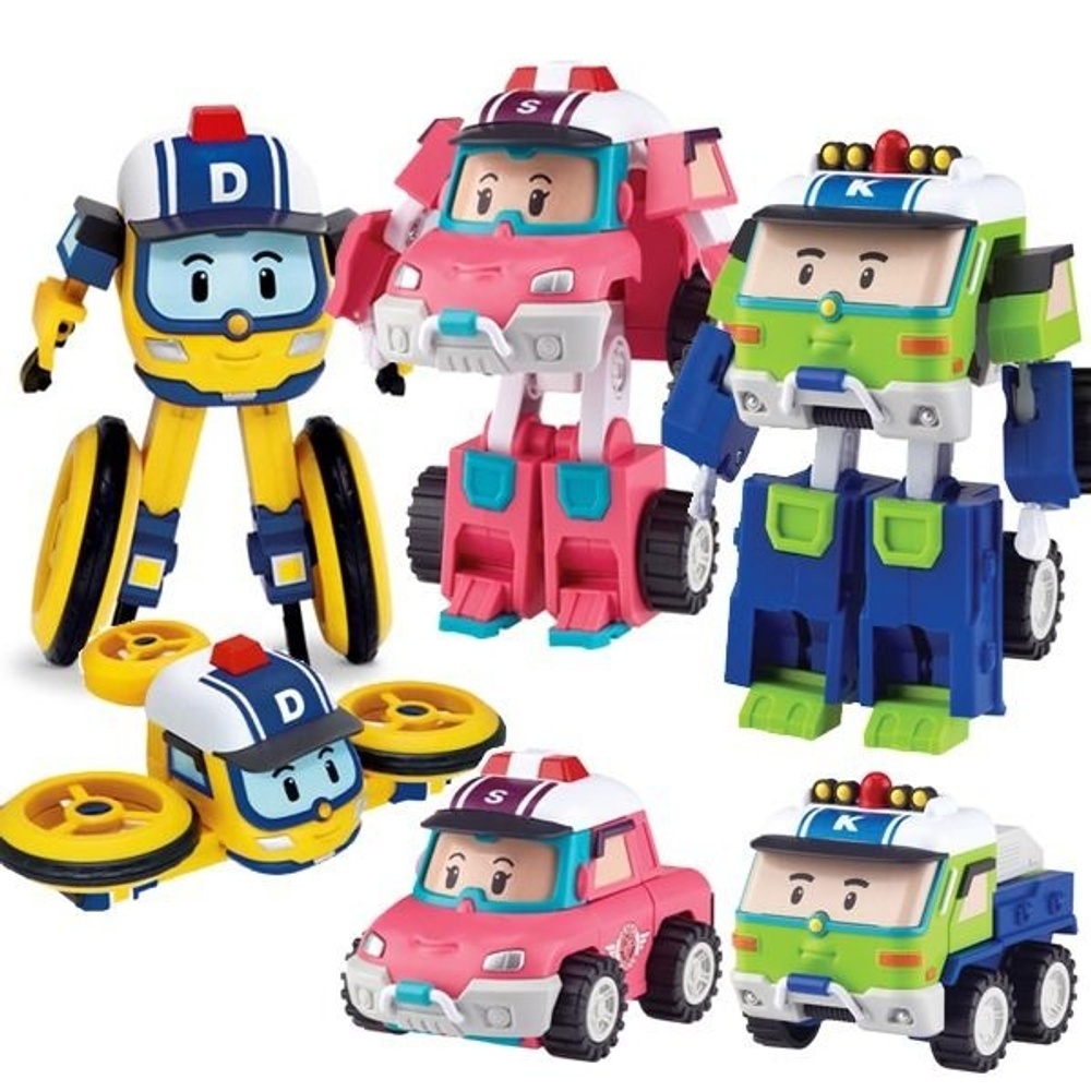 Robocar Poli 4 inch Desert Rescue Team transforming robot DRONEY SANDY ...