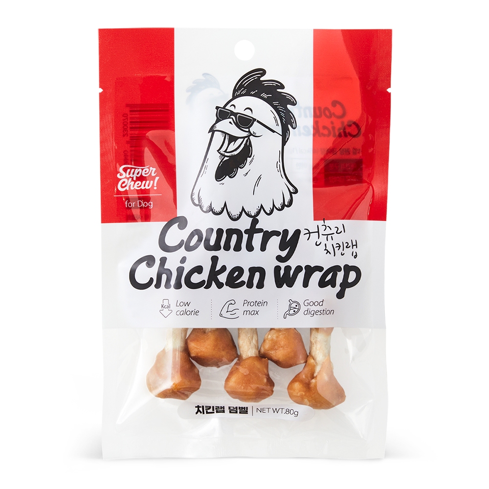[Super Chew] Country Chicken Wrap Dog Treats Cowhide Chew, Chicken Wrap ...