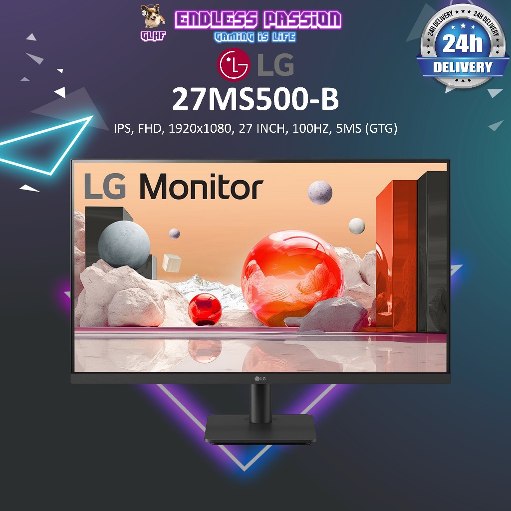 LG 27MS500-B — 27" FHD IPS Display Gaming Monitor | Shopee Malaysia