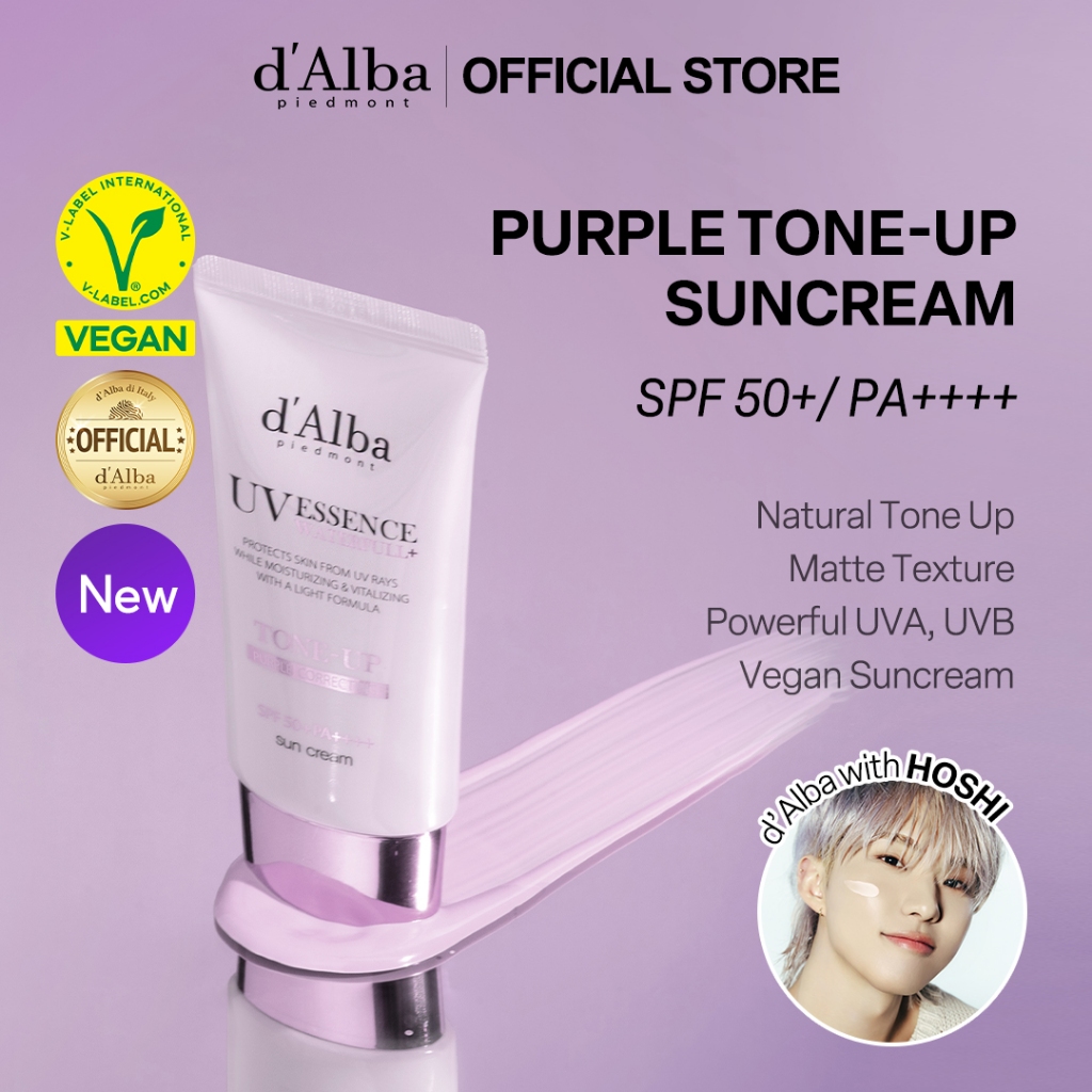 [D'ALBA OFFICIAL] Waterfull Purple Tone-up Sunscreen 50ml, Vegan, SPF ...