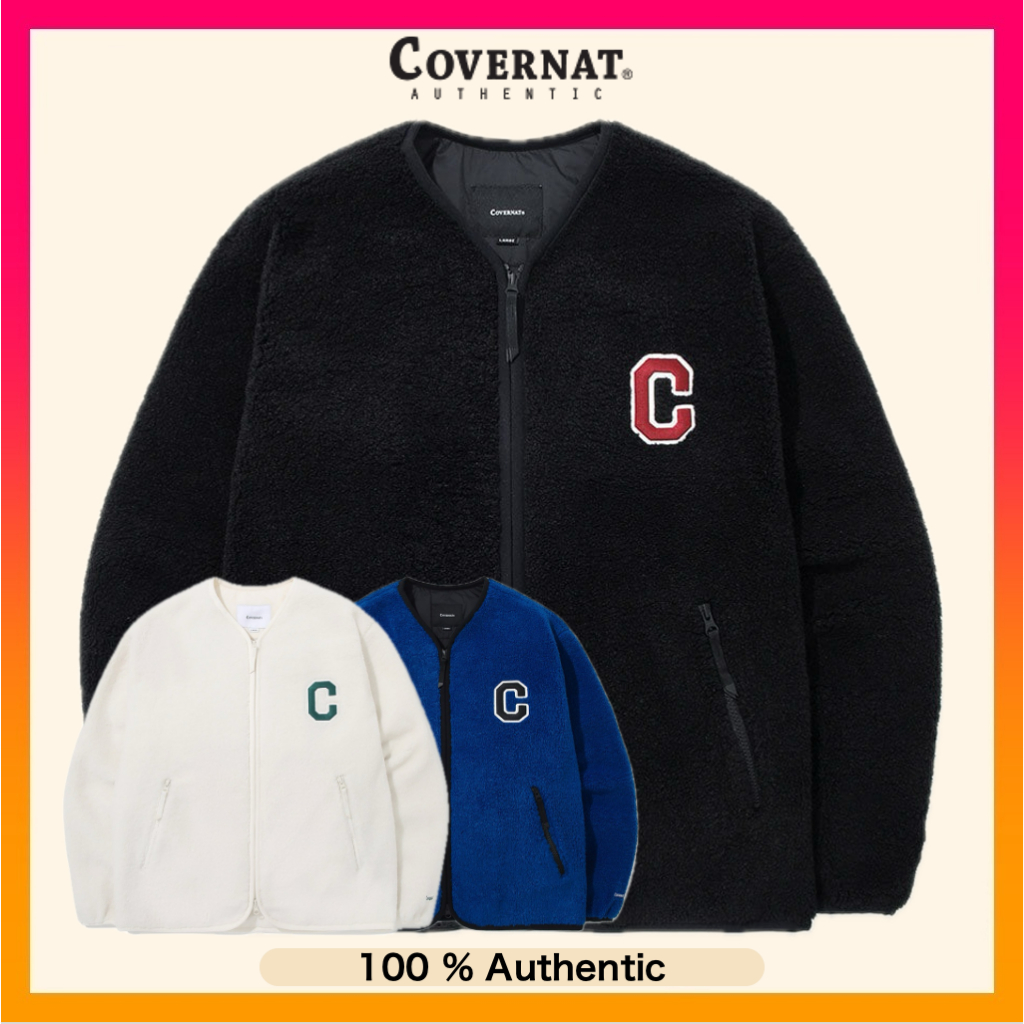 COVERNAT C Logo Collarless Sherpa Jacket - 3 Colors (2024 NEW) | Shopee Malaysia