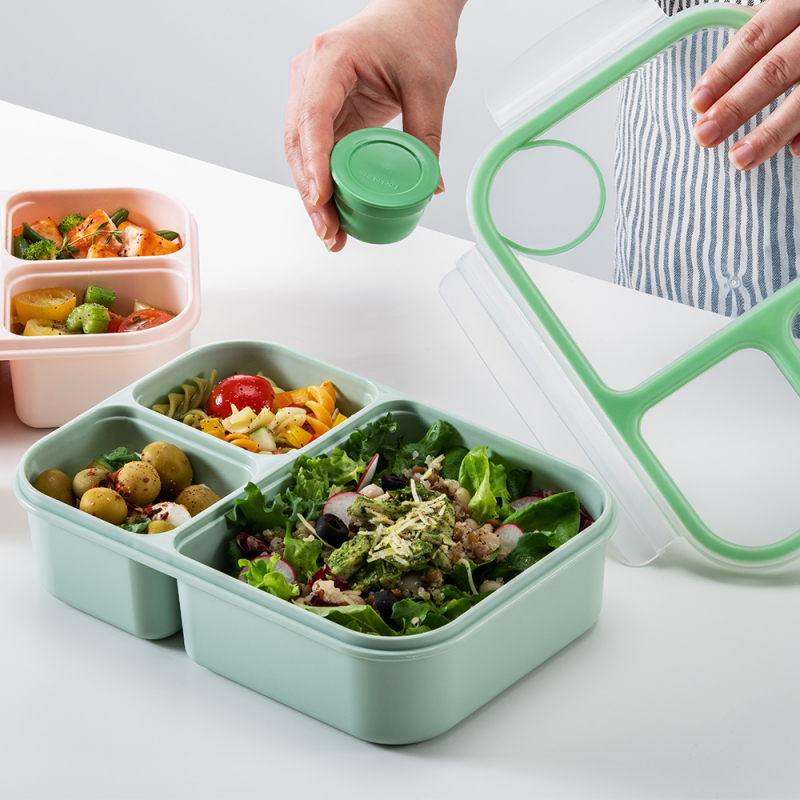 LocknLock Lunch Box – 3 Compartments Food Container, BPA-Free, Leak ...