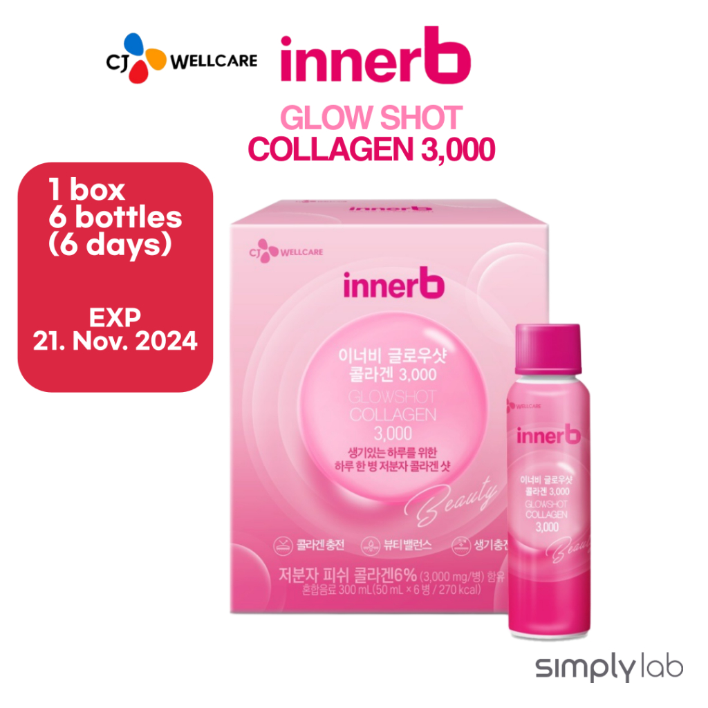 [CJ Innerb] Glowshot Collagen 3,000, Collagen Drink, 300ml(50ml x 6 bottles)_EXP 2024. Nov. 21 ...