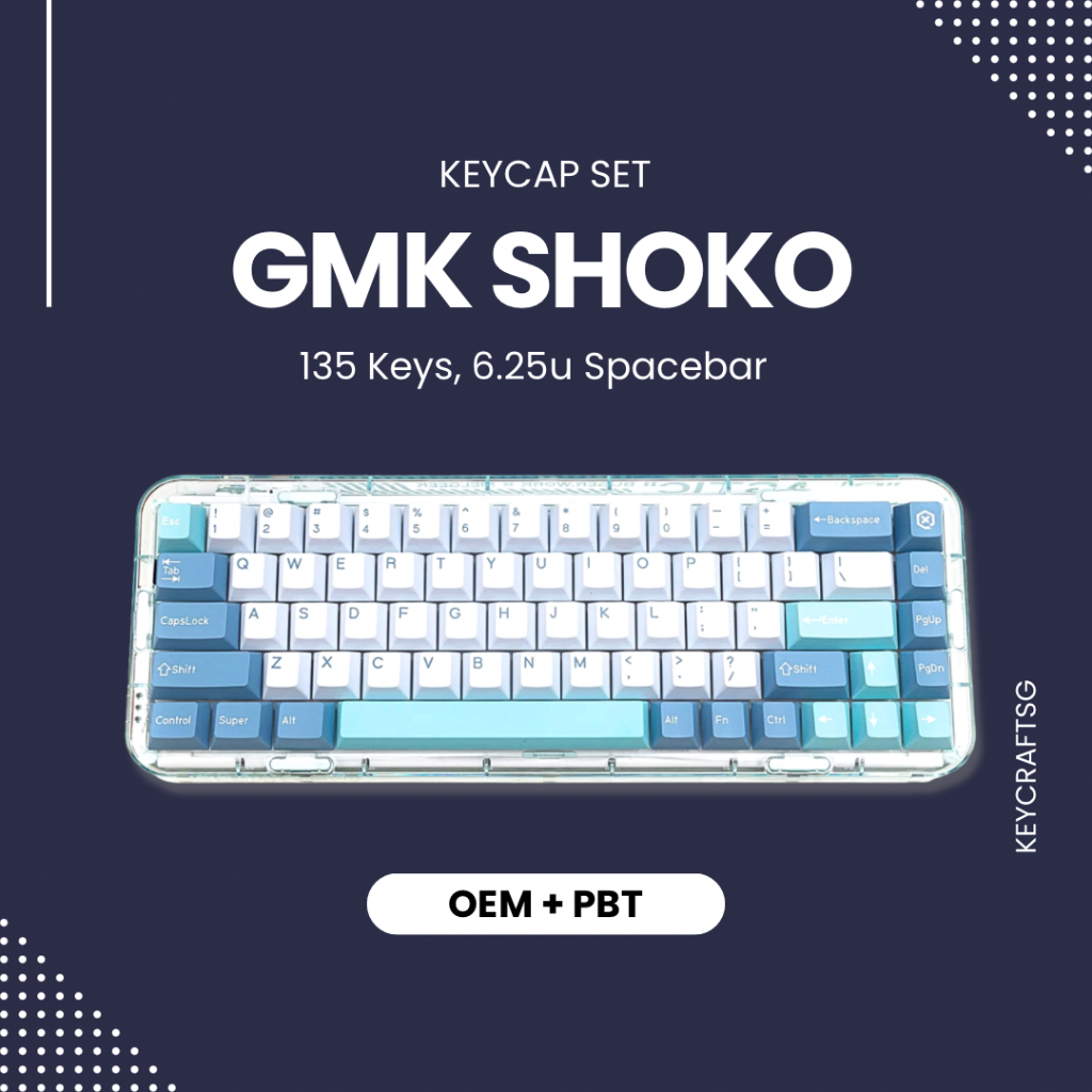 GMK Shoko Sea Salt Blue Keycaps PBT Dye-Sublimation OEM Profile for ...