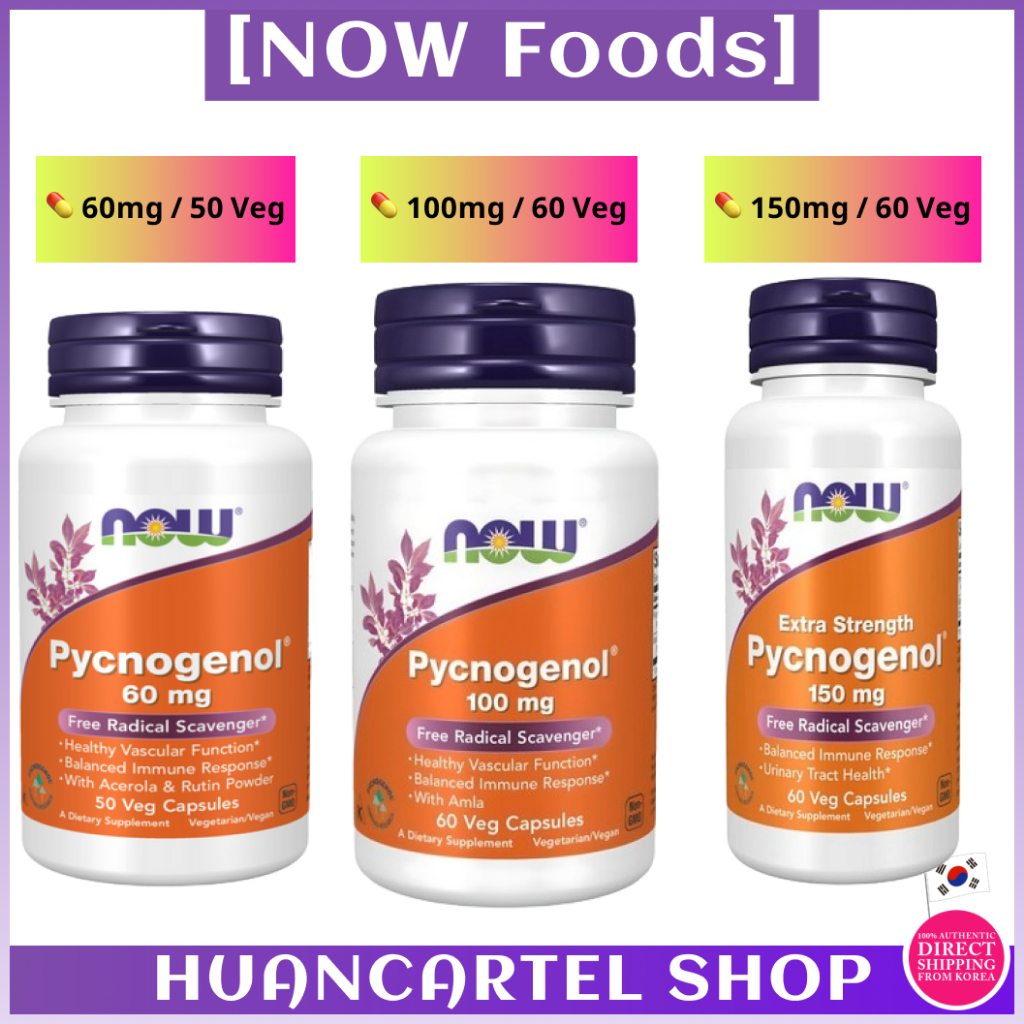 [NOW Foods] Pycnogenol® 60mg / 100mg / 150mg – 50 / 60 Veg Capsules ...