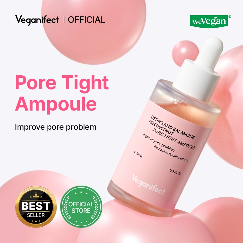 [Veganifect] Pore Tightening Ampoule 50ml (Sheet Mask Free Gift) / Fig Chestnut serum, Textured ...