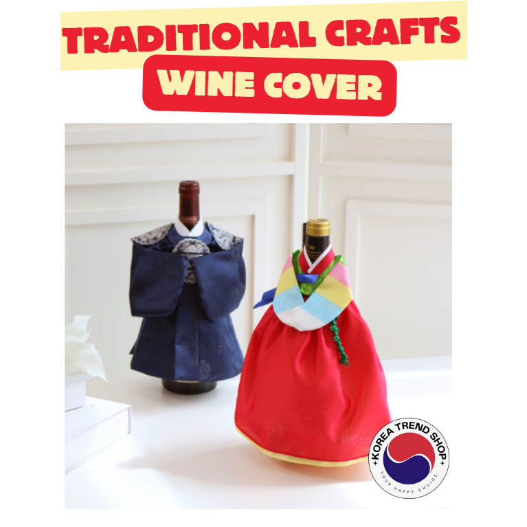 Traditional Crafts Traditional linen hanbok Wine Cover Wine Bottle Bag ...