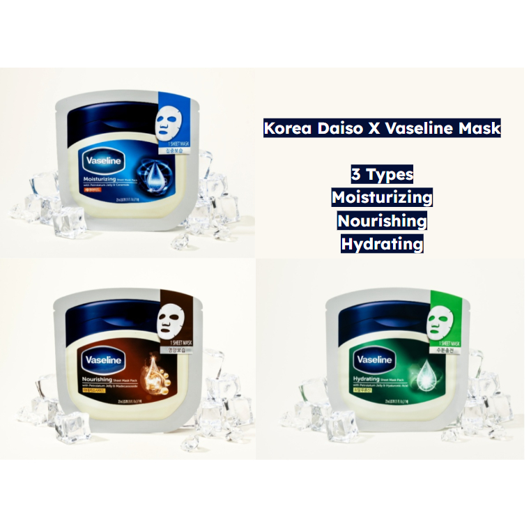 [Vaseline] Daiso Korea Vaseline Mask Moisturizing Nourishing Hydrating 3 Types Choose 1 | Shopee ...