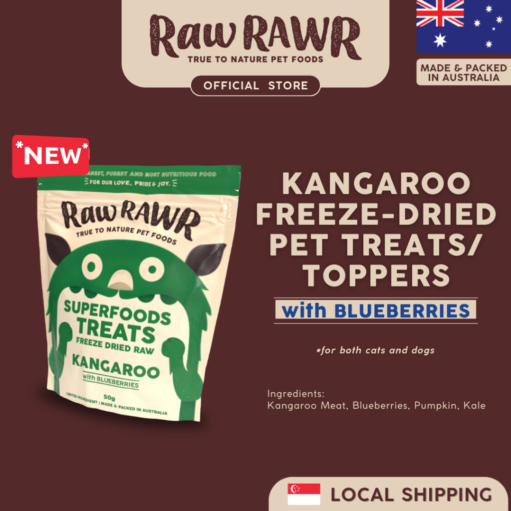 Raw Rawr Freeze Dried Kangaroo with Blueberries Treats/Toppers (50g) | Shopee Malaysia