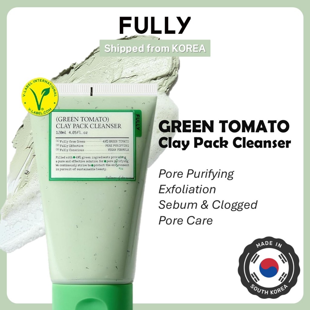 Fully Green Tomato Clay Pack Cleanser 120ml | Pore Purifying ...