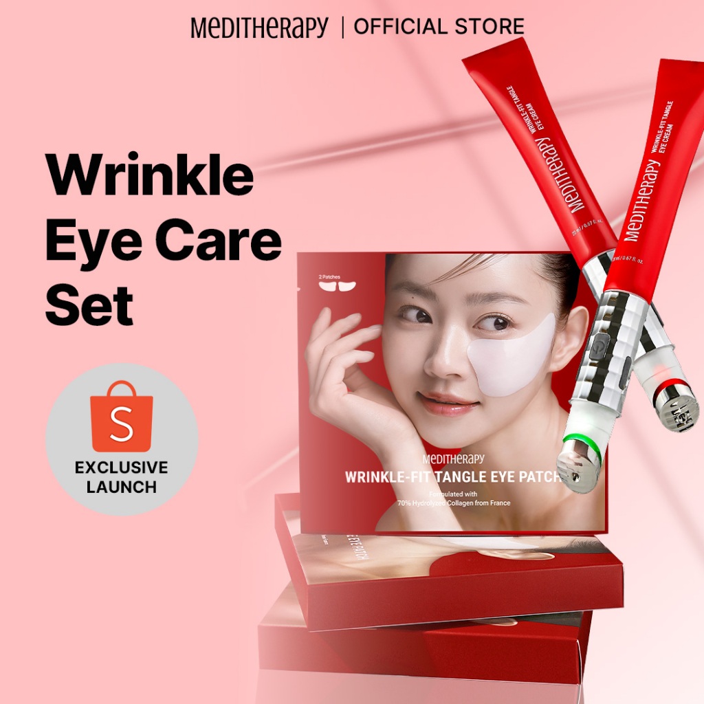 [MEDITHERAPY] WRINKLE FIT EYE CARE LINE SET / Lifting Eye Patch and Cream for saggy eyes ...
