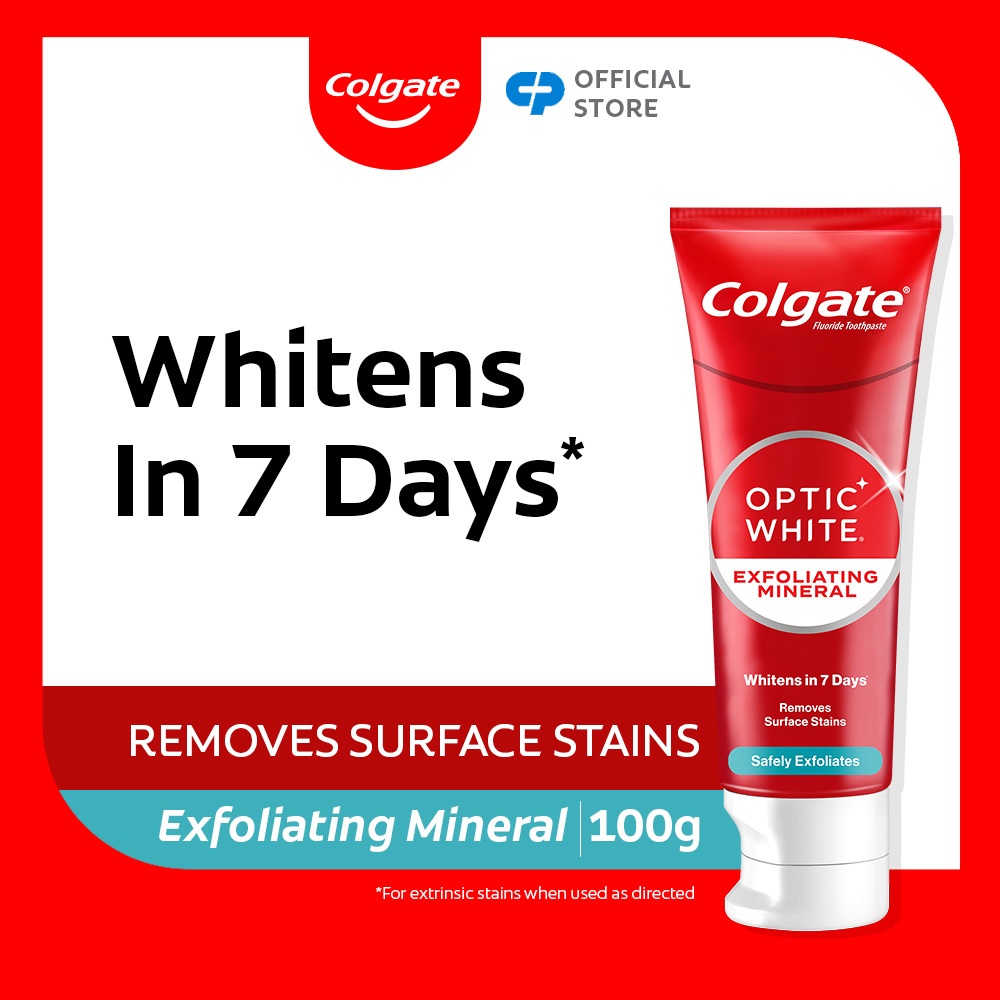 Colgate Optic White Exfoliating Mineral Whitening Toothpaste 100g ...