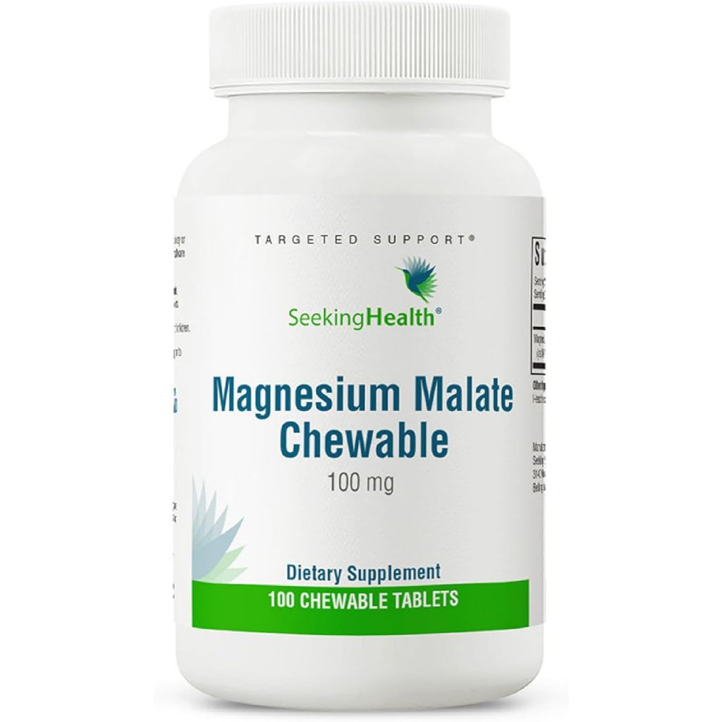 Seeking Health Magnesium Malate 100 mg 100 Chewable Tablets Mineral ...