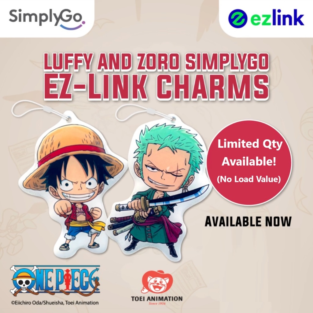 One Piece Limited Edition - Luffy Zoro SimplyGo EZ-Link Charm CARD Ez ...