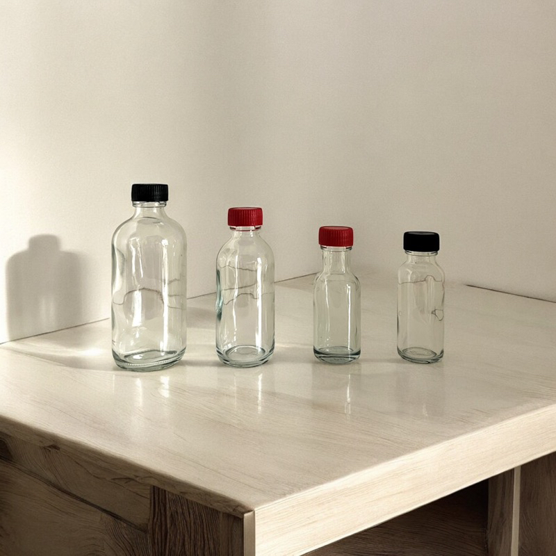 Round Clear Glass Bottle - Botol Kaca Viral - Botol Bulat Kaca - 25ml ...