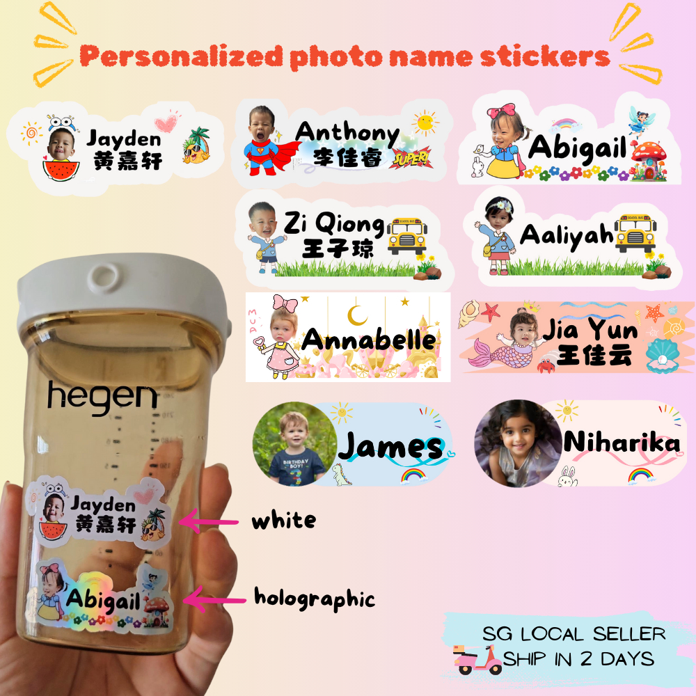 Personalized Photo Name Sticker/customized name sticker/name sticker ...