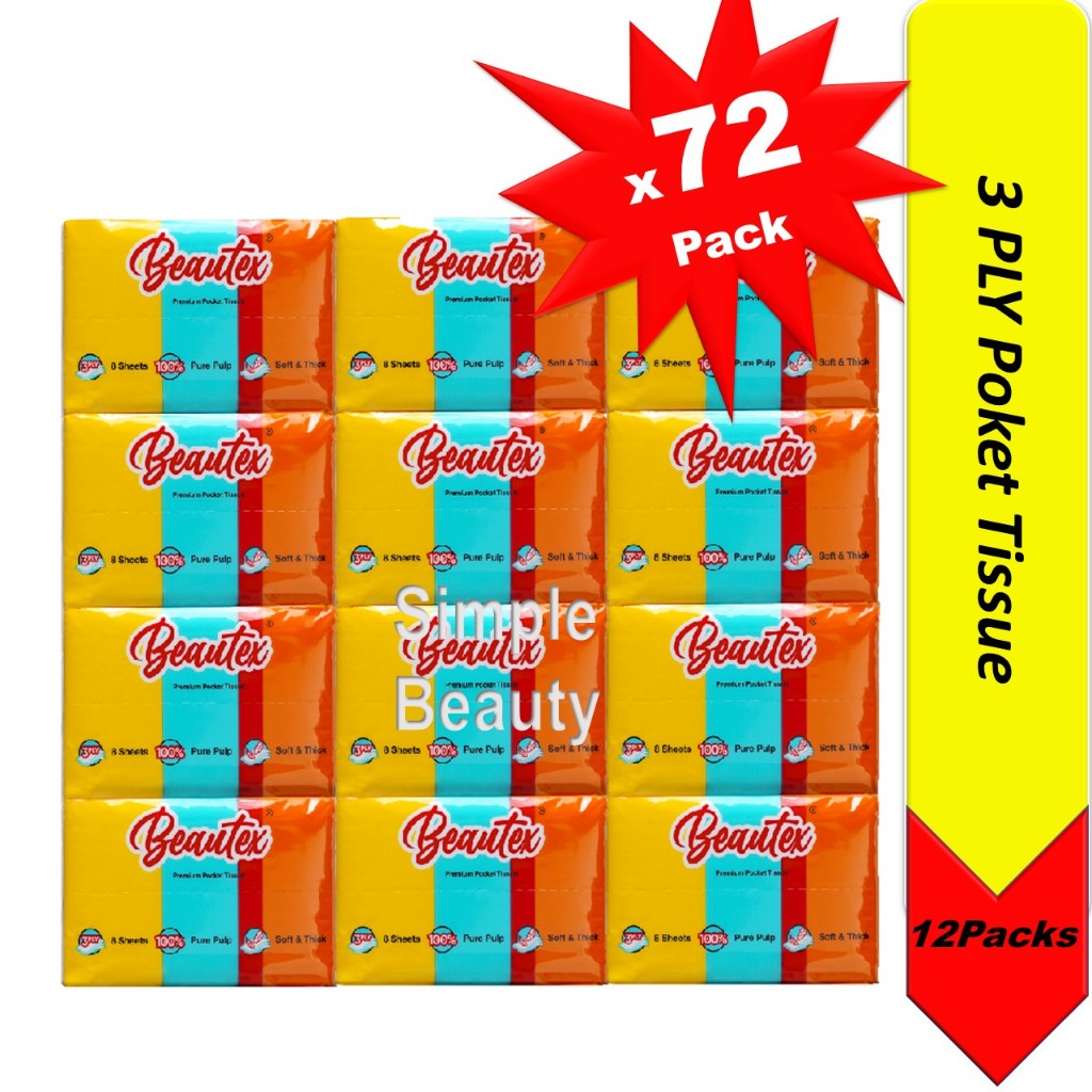 Beautex 3 Ply Pocket Tissue, 72 Packs | Shopee Malaysia