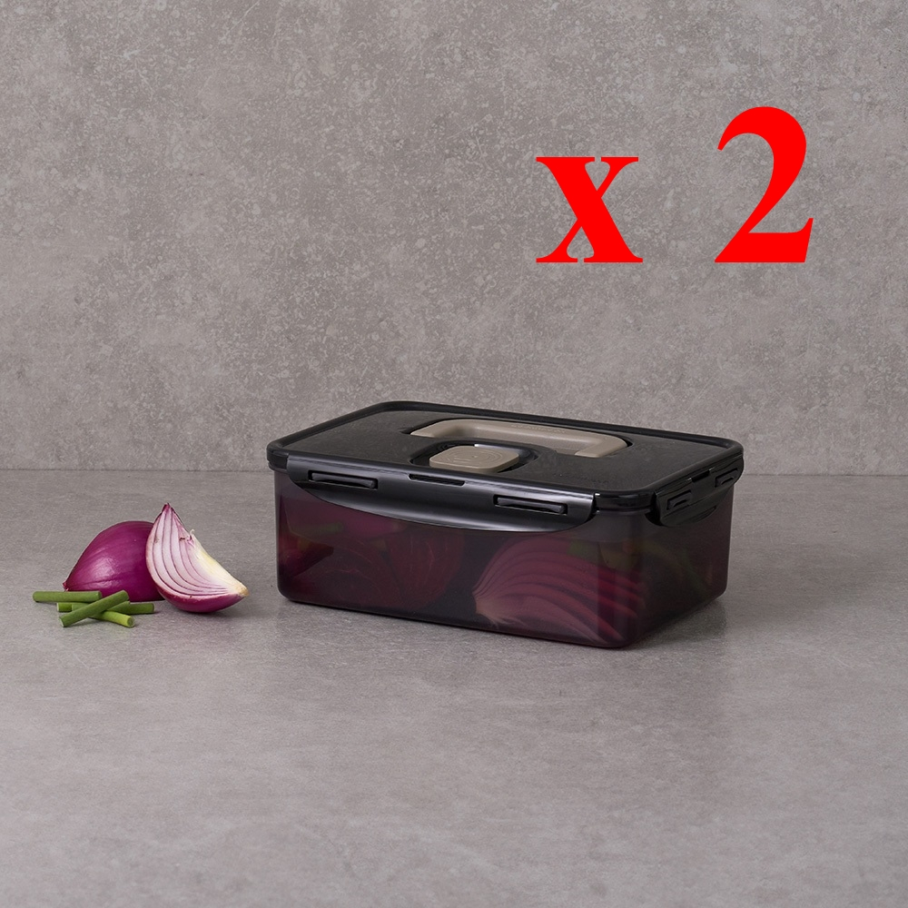 2PCS x LocknLock Rectangular 2.6L Breathing Kimchi Container Case Dark ...