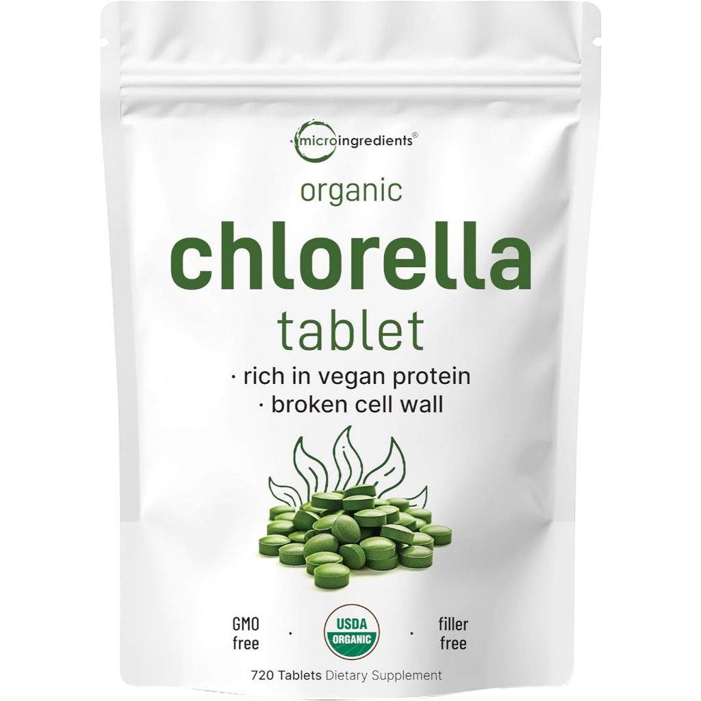 Micro Ingredients Organic Chlorella 720 Tablets, 500mg Per Broken Cell ...