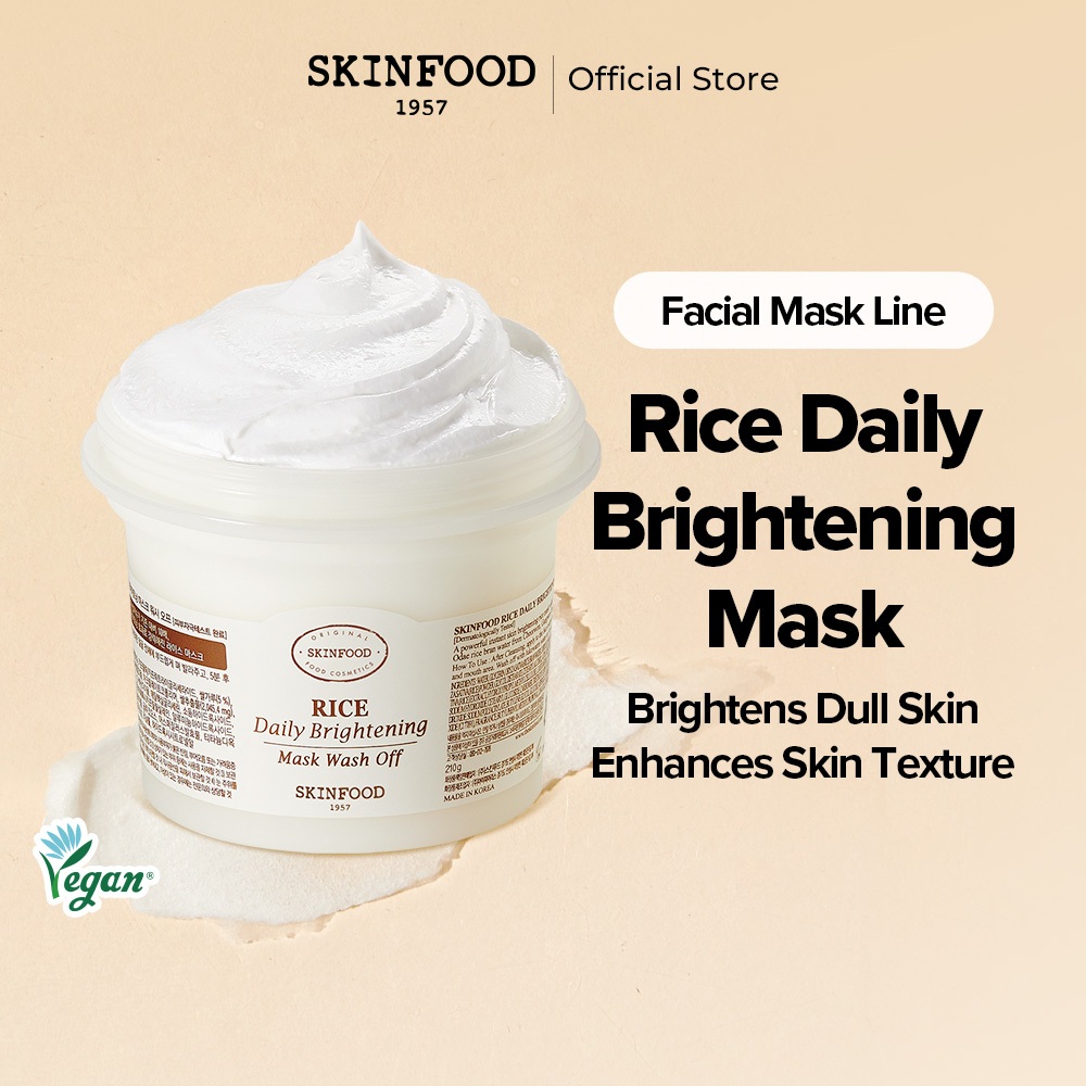 [SKINFOOD Official] Rice Daily Brightening Mask Wash Off 210g / Pore ...