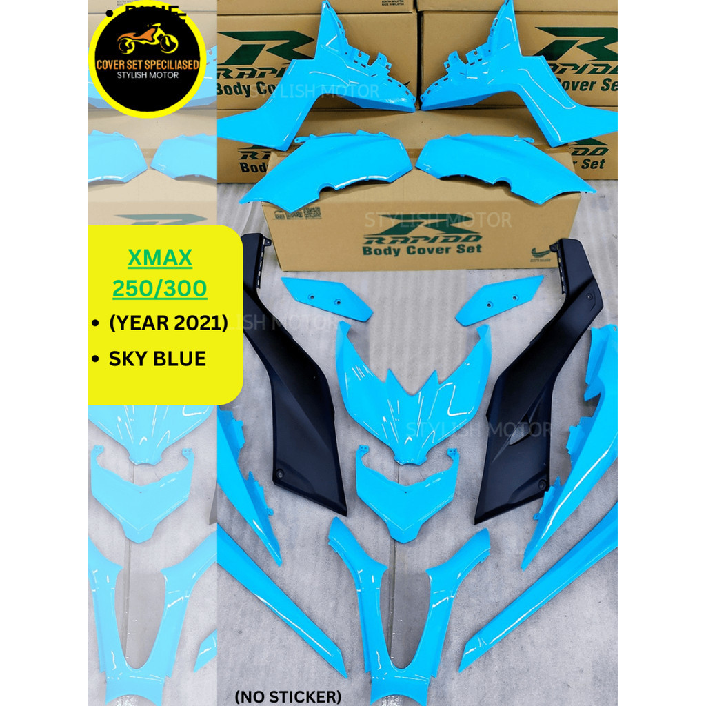 (NO STICKER/AIRBRUSH) RAPIDO COVER SET YAMAHA XMAX 250/300 (YEAR 2021 ...
