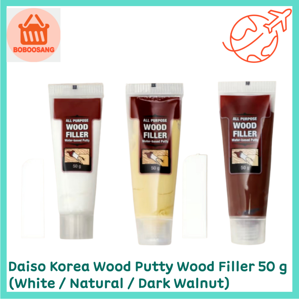 Daiso Korea Wood Putty Wood Filler 50 g (White / Natural / Dark Walnut ...