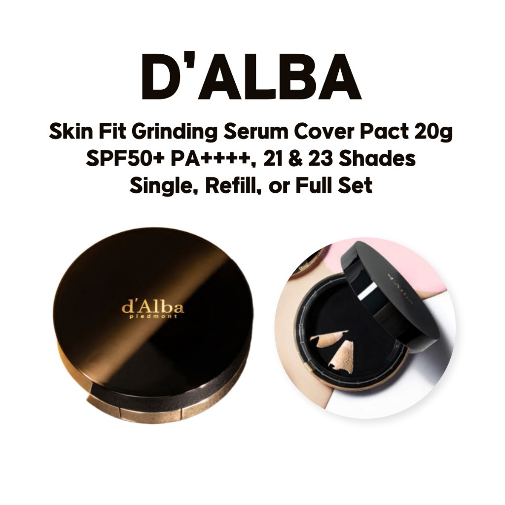 D’ALBA Skin Fit Grinding Serum Cover Pact 20g – SPF50+ PA++++, 21 & 23 ...